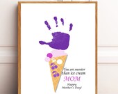 Ice Cream Handprint Art Mother's Day Gift for Mom - Etsy