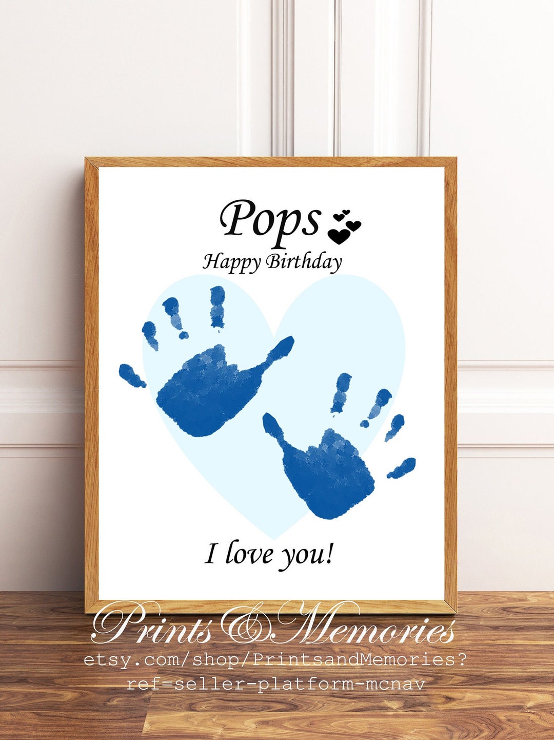 Birthday Gift for Pops, DIY Handprint Art, Happy Birthday Pops ...