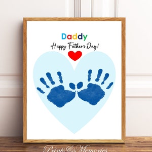 Daddy, Happy Father's Day, Handprint Art, Gift for Dad, Baby Toddler ...