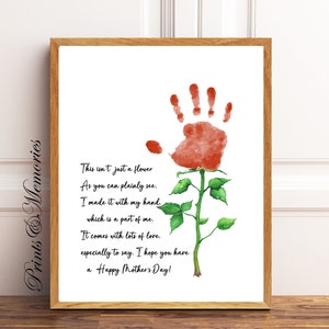Mother's Day Handprint Poem, Flower Handprint Art, DIY Handprint Card ...