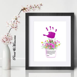 Pretty Flower Handprint Art Poem, Handprint Craft, Baby Toddler Kid ...