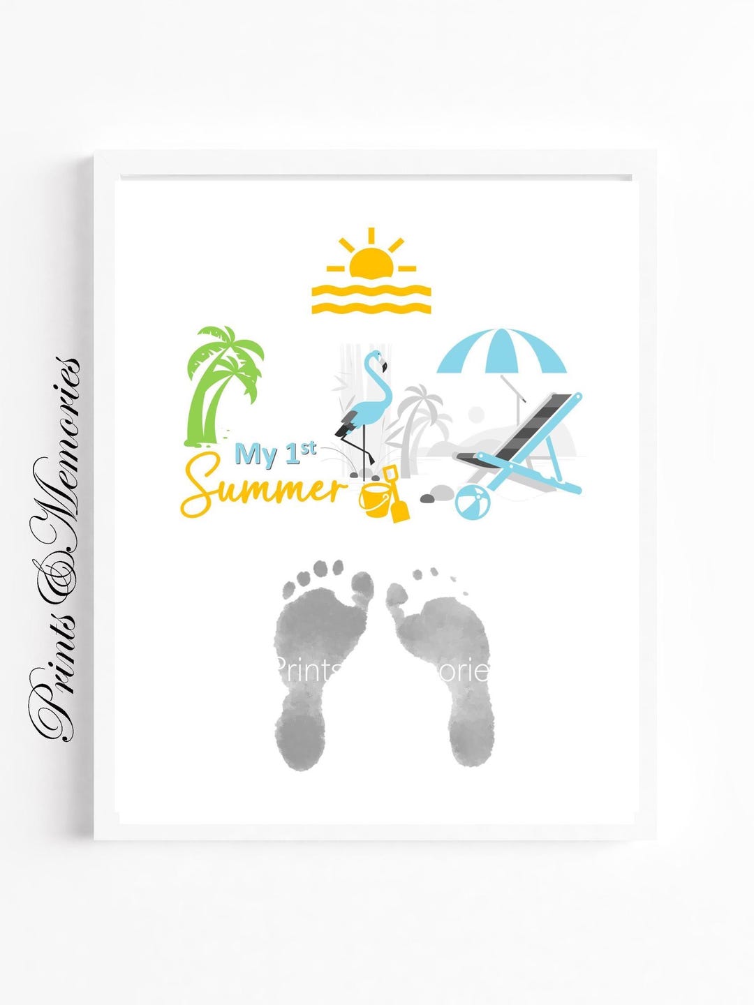 Baby First Summer Footprint Art Keepsake: Beach Theme Printable ...