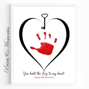 Valentine's Day Handprint Art, You Hold the Key to My Heart Handprint ...
