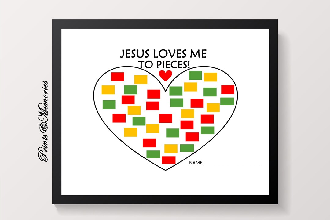 Jesus Loves Me to Pieces, Sunday School Class Activity, Kid Craft ...