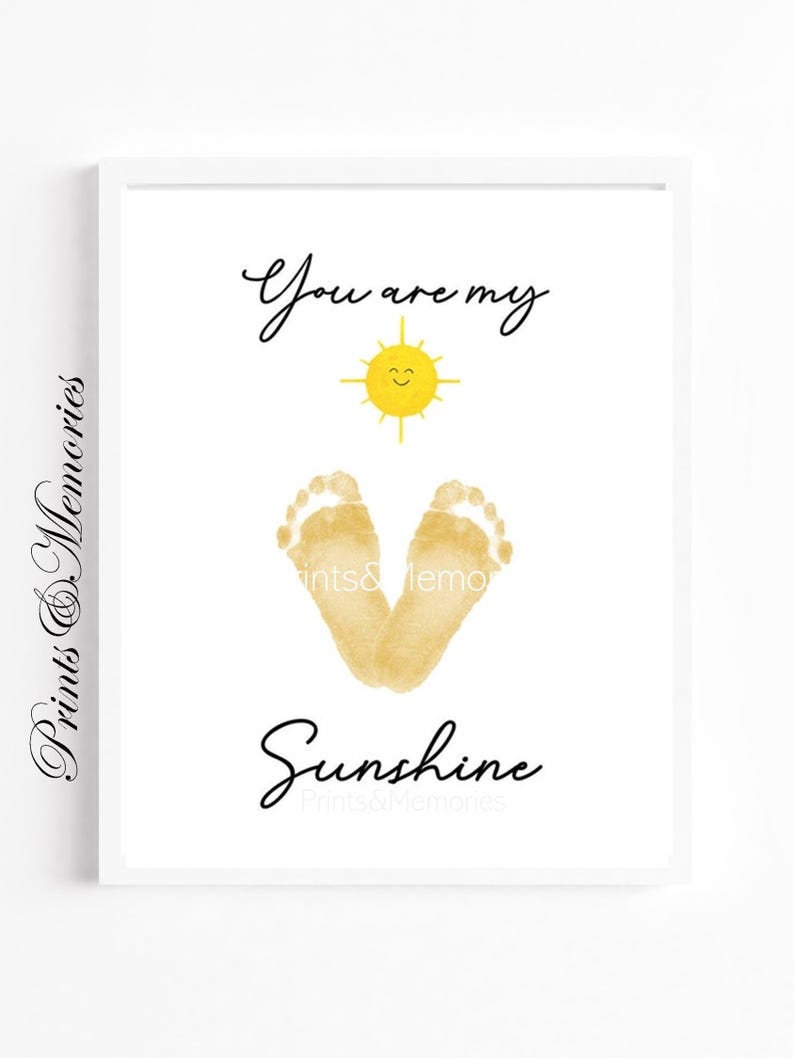 You Are My Sunshine Handprint Footprint Art: Baby Keepsake (digital ...