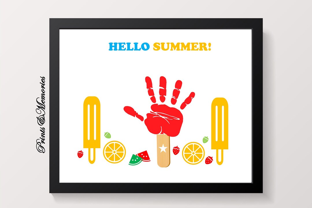 Hello Summer, Ice Pop Handprint Craft, Summer Activity for Kid ...