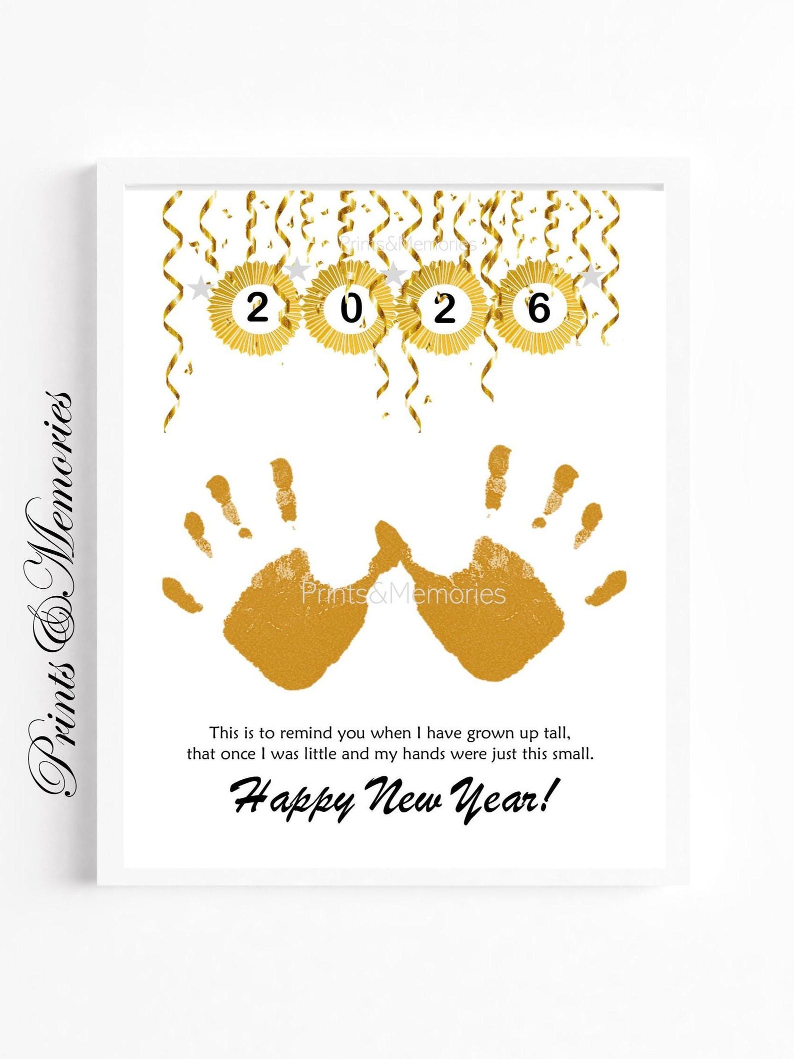 New Year's Handprint Art Poem 2026: DIY Craft Card (printable Template ...