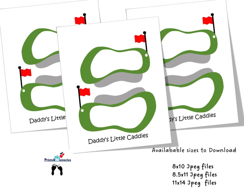 Golf Footprints Template Daddy's Little Caddies - Etsy