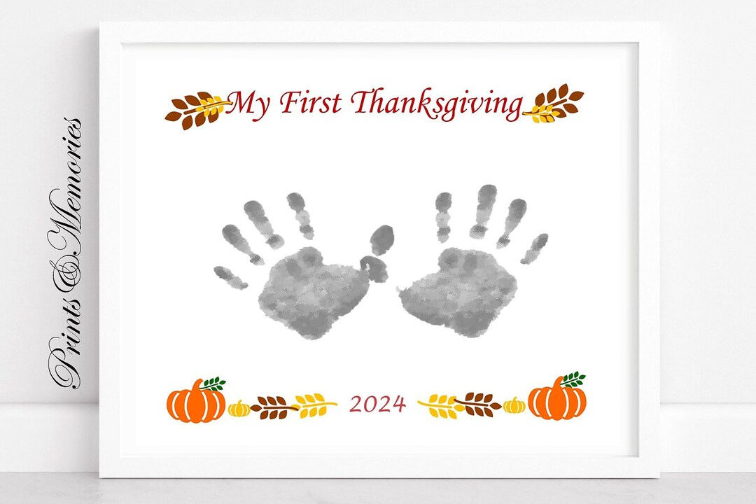 My First Thanksgiving 2023, Baby First Thanksgiving Handprint Art ...