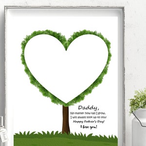 No Matter How Tall I (we) Grow, Tree Handprint Art, Father's Day Gift ...