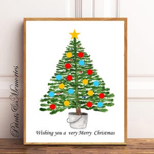 Christmas Tree Fingerprint Thumbprint Art, Baby Toddler Kid Craft ...