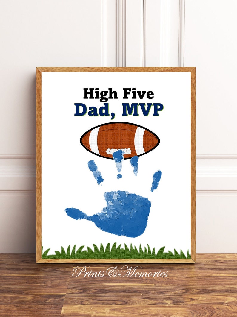 Dad MVP Handprint Art Father's Day Gift for Dad Football - Etsy