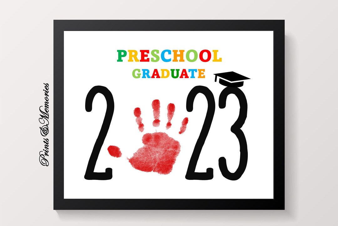 Preschool Graduation Sign, Handprint Art Keepsake, Graduation Keepsake ...