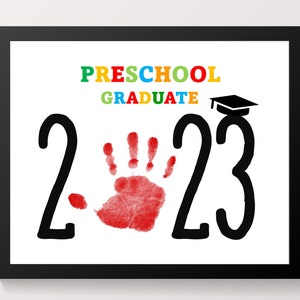 Preschool Graduation Sign, Handprint Art Keepsake, Graduation Keepsake ...