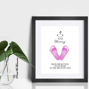 I Love You Mommy, Tips and Toes Template, Footprint Art, Baby Infant ...