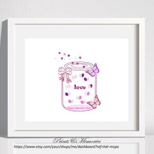 Valentine's Day Craft for Kids, Thumbprint Fingerprint Art, Mason Jar ...