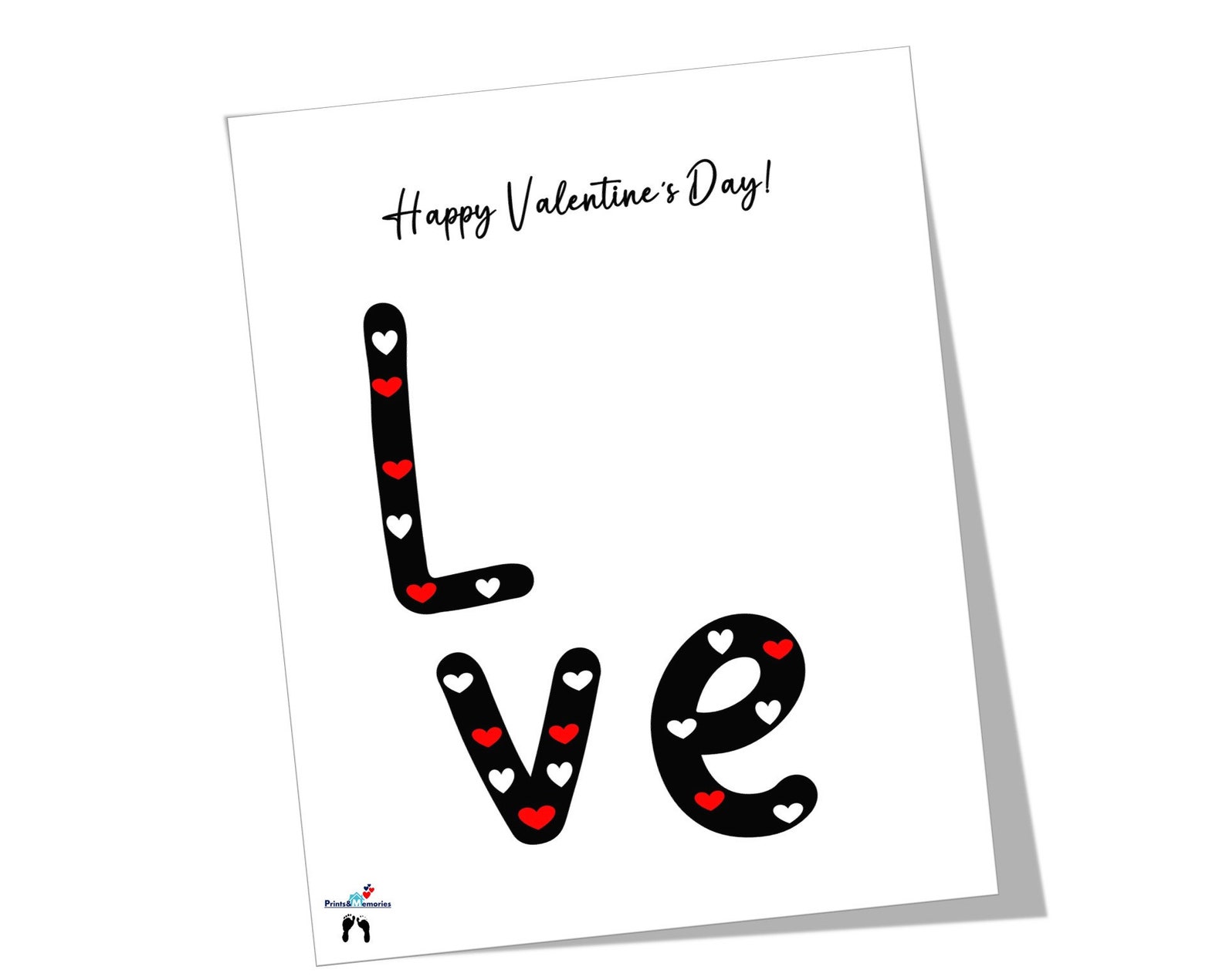 Valentine's Handprint Art, Love Craft, DIY Gift Keepsake, Digital ...