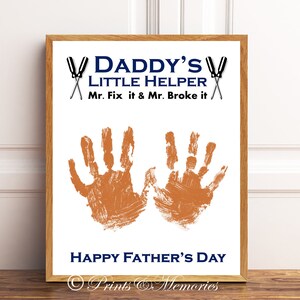 Daddy's Little Helper/helpers Handprint Art Mr. Fix It - Etsy