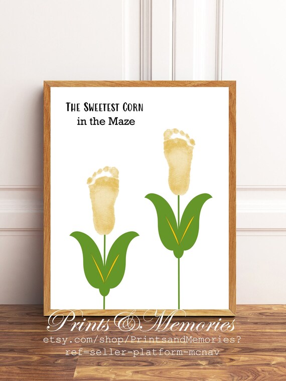 The Sweetest Corn in the Maze Footprint Art Summer Fall Craft - Etsy