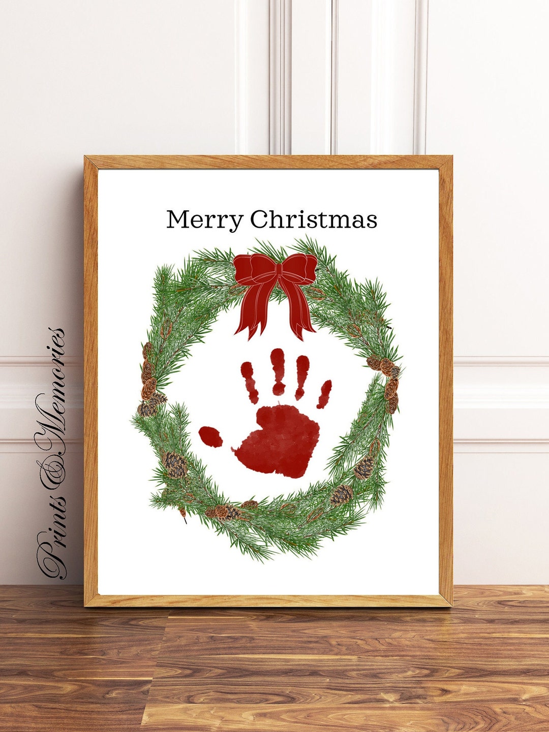 Christmas Wreath Handprint Art, Christmas Craft, Baby Toddler Kid Craft ...