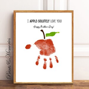 I Apple-solutely Love You Handprint Art, Apple Handprint Craft, Gift ...