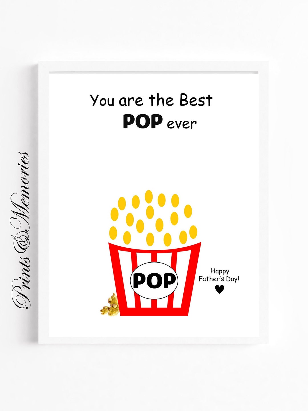 Gift for Pop, Pop Corn Handprint Fingerprint Art, Father's Day Gift for ...
