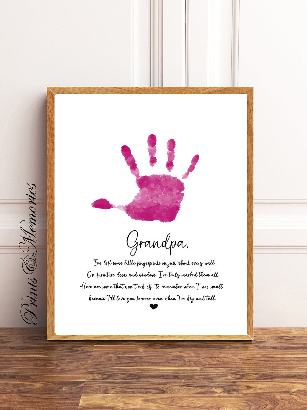 Grandpa Handprint Art Poem, Father's Day Gift for Dad, DIY Handprint ...
