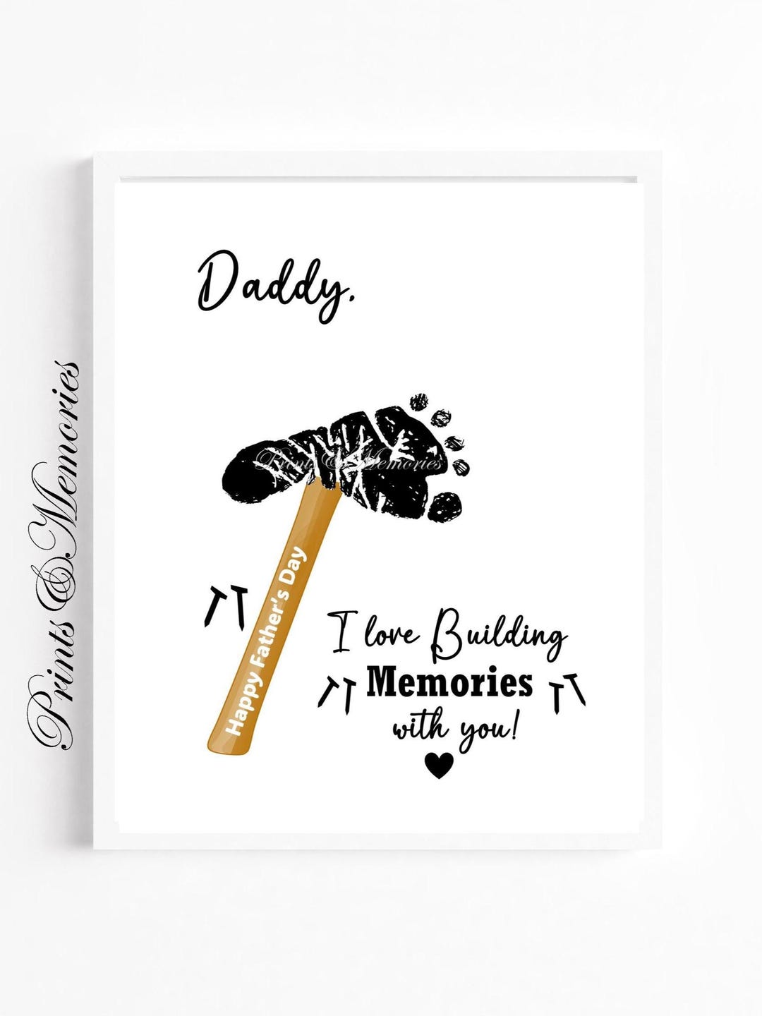 Dad Gift, Father's Day Footprint Craft, Daddy, I Love Building Memories ...