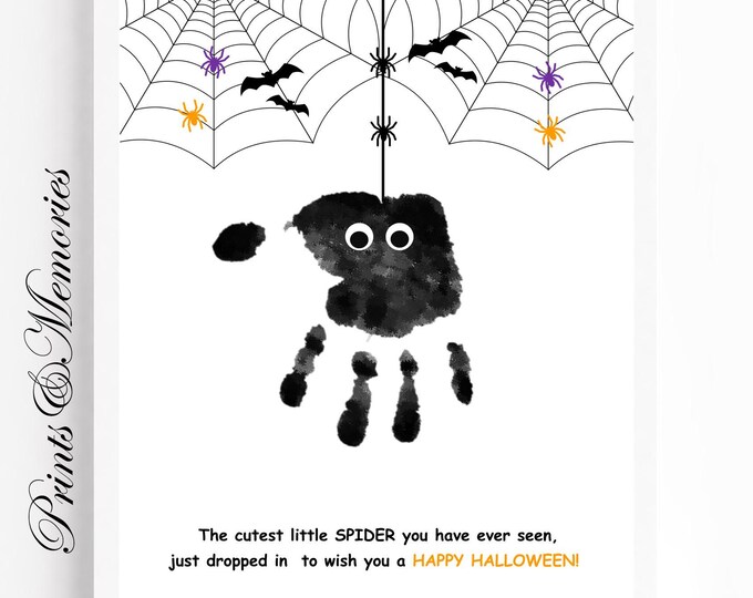 Halloween Spider Handprint Craft | Kids Printable Art | DIY Halloween ...
