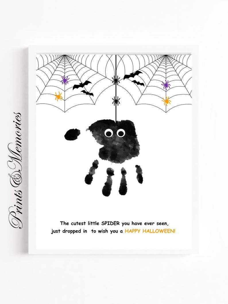 Halloween Spider Handprint Craft for Kids, DIY Art Keepsake, Toddler ...