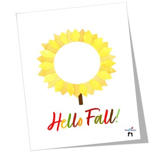 Hello Fall Sunflower Fingerprint Art, Fall Craft for Kids, DIY Art ...