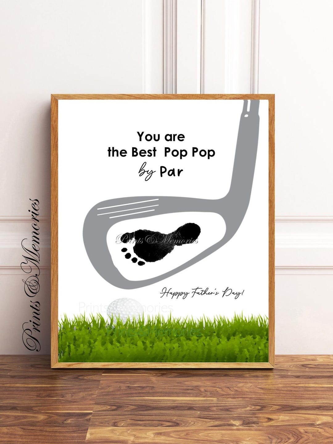 Best Pop Pop by Par, Golf Footprint Art, Father's Day Gift for Pop Pop ...
