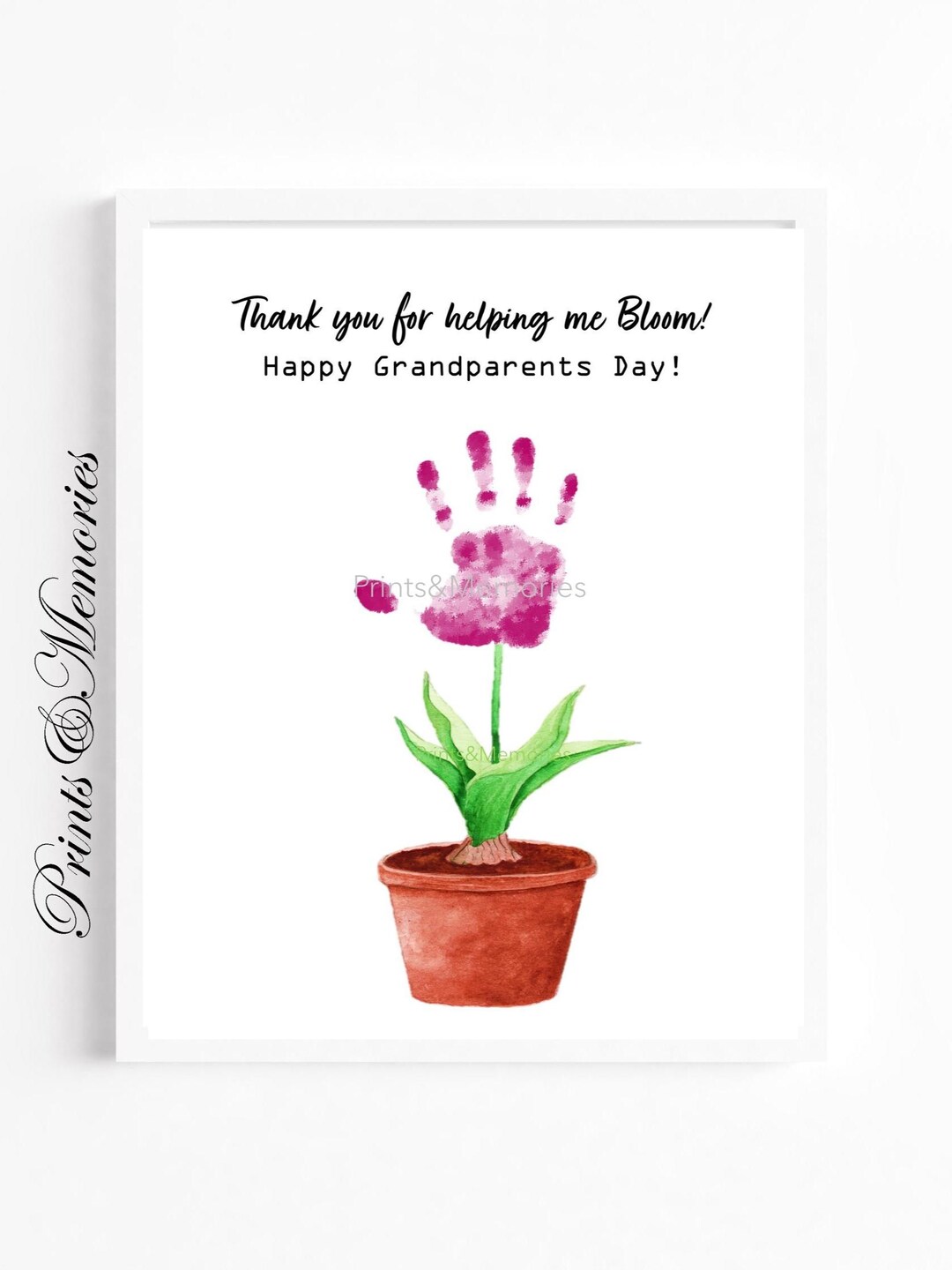Grandparents Day Handprint Art: Flower Pot DIY Craft (digital Download ...