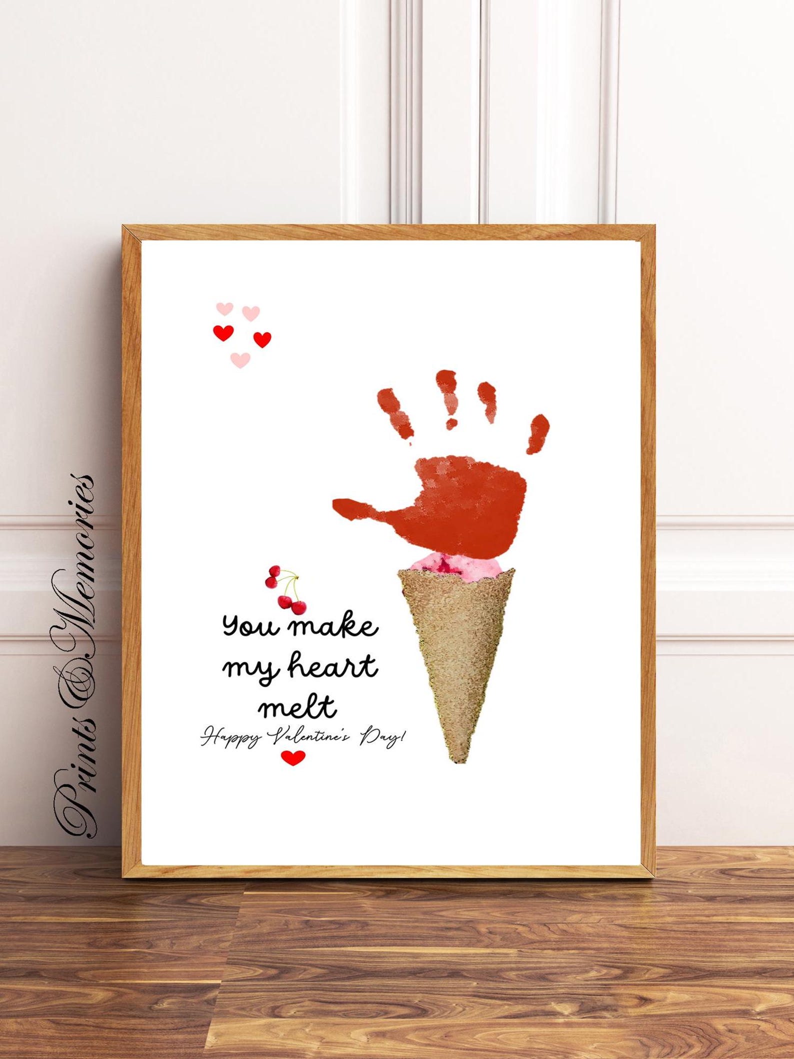 Ice Cream Handprint Art, You Make My Heart Melt, Valentine's Day ...