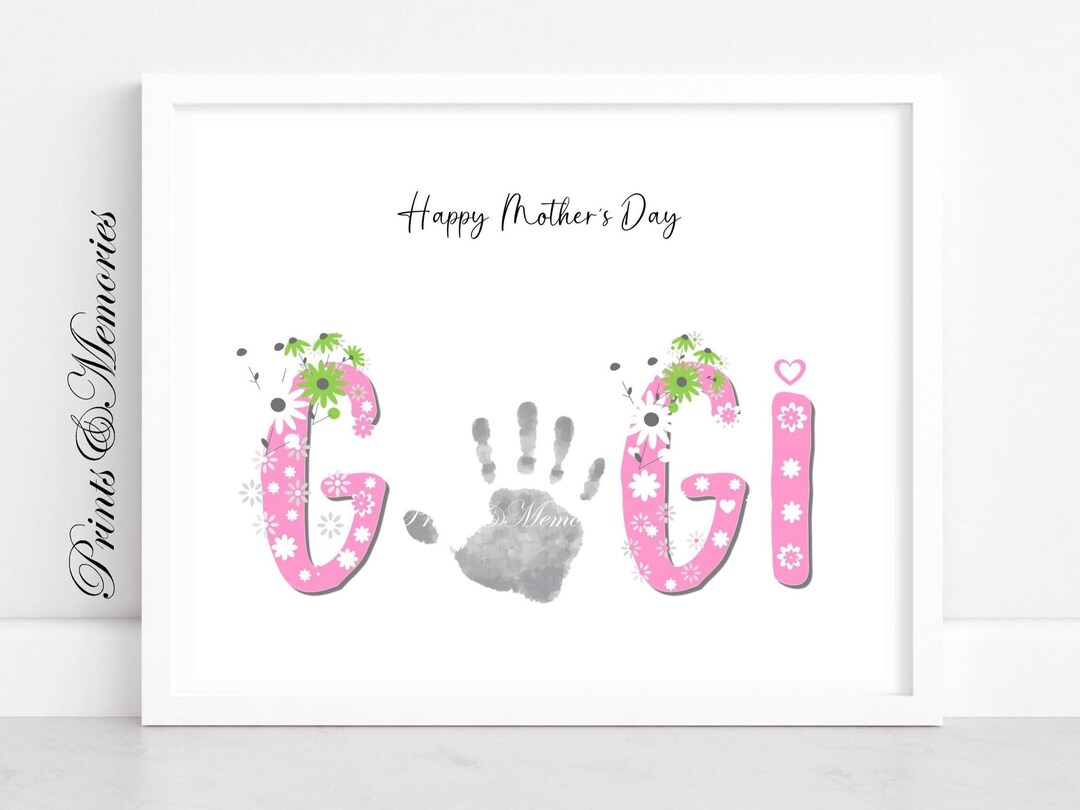 Gigi Gift Handprint Art, Happy Mother's Day Gift From Grandchild ...