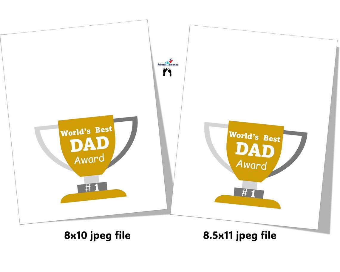 World's Best Dad, Trophy Handprint Art, Father's Day Craft, Number One ...