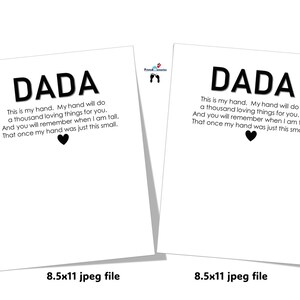 Dada Handprint Poem, Gift for Dada, Father's Day Handprint Art ...