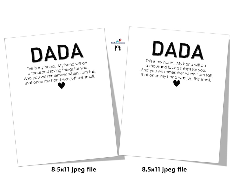 Dada Handprint Poem, Gift for Dada, Father's Day Handprint Art ...