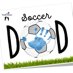 Sports Dad Handprint Art, Soccer Handprint Template, Printable Gift DIY ...