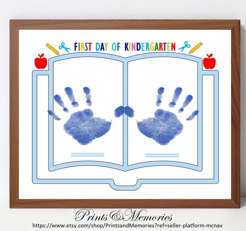 First Day of Kindergarten Handprint Art School Craft First - Etsy