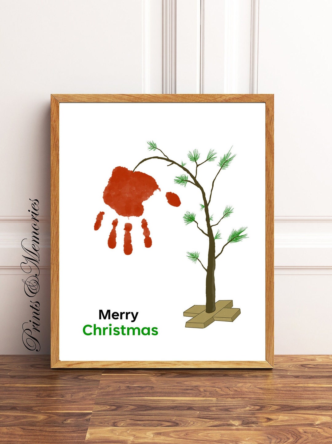 Christmas Tree Handprint Art, Simple Christmas Tree Art, Preschool ...
