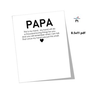 Gift for Papa, Father's Day Handprint Art, Papa Handprint Poem, DIY ...