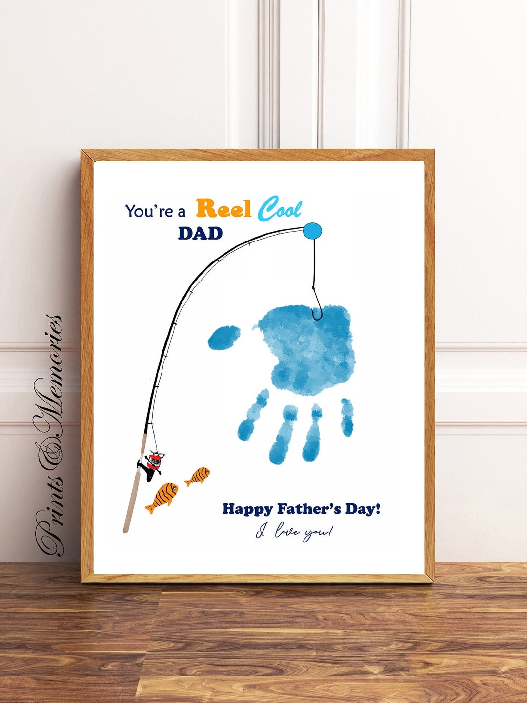 Reel Cool Dad Fishing Handprint Art, Father's Day Gift for Daddy, Gift ...