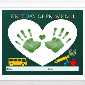 First Day of Preschool, Handprint Art, First Day of School, Handprint ...