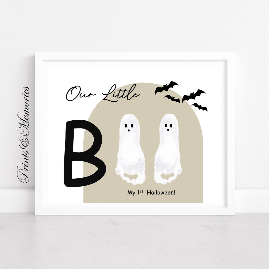 Our Little Boo Footprint Art, Baby First Halloween Keepsake, DIY ...