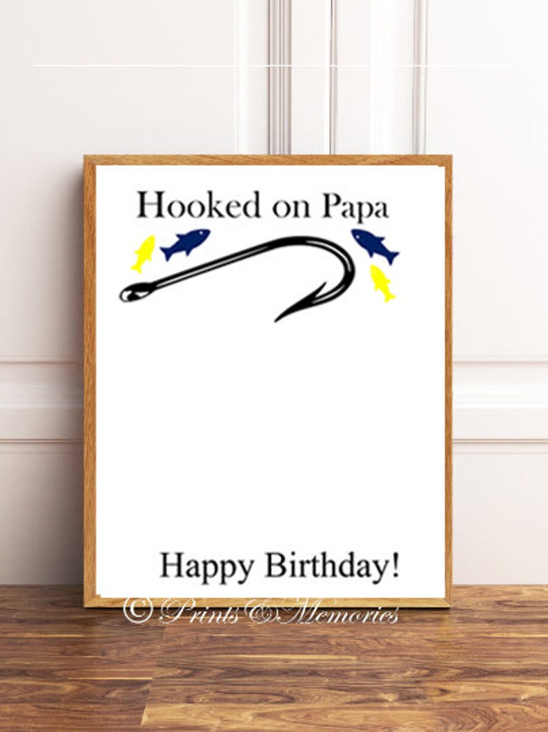 Hooked on Papa Happy Father's Day Happy Birthday - Etsy