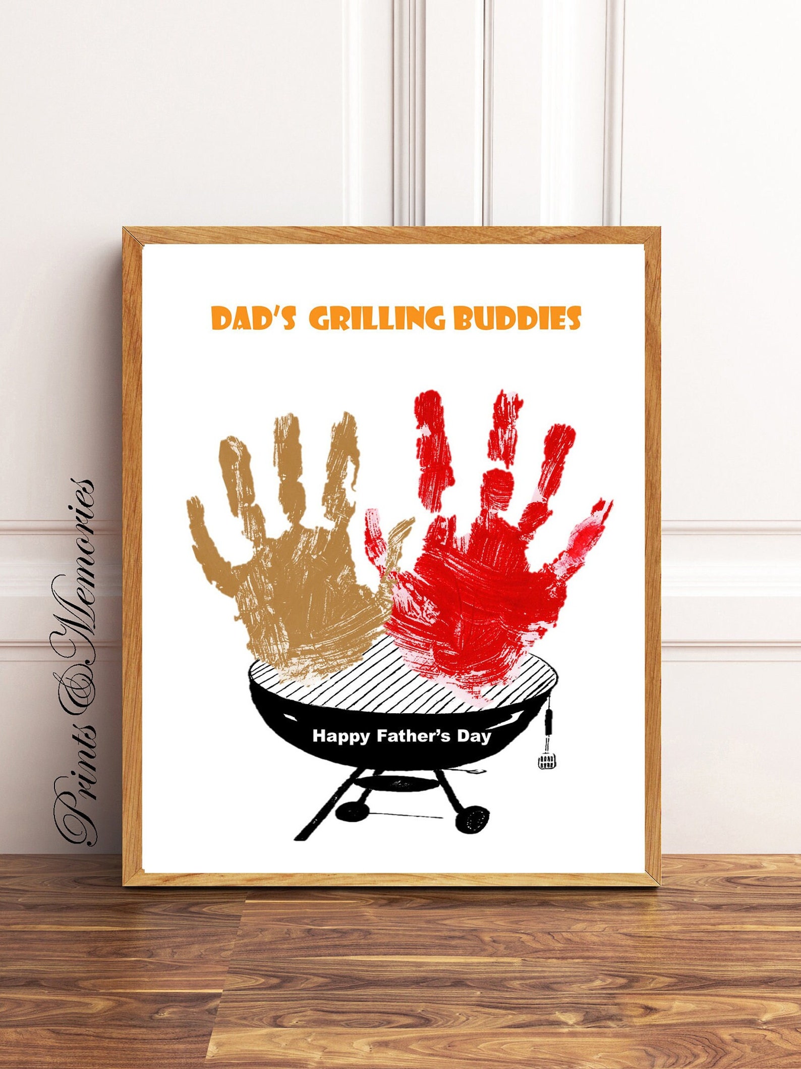 Dad's Grilling Buddies Handprint Art: Father's Day Craft (printable ...