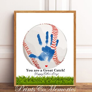 Father's Day Craft for Kids, Baseball Handprint Art, Father's Day ...