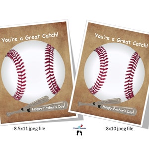 Father's Day Gift for Dad/grandparent, You're a Great Catch Baseball ...