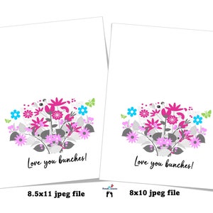 Love You Bunches Flower Bouquet Handprint Art, Mother's Day/birthday ...